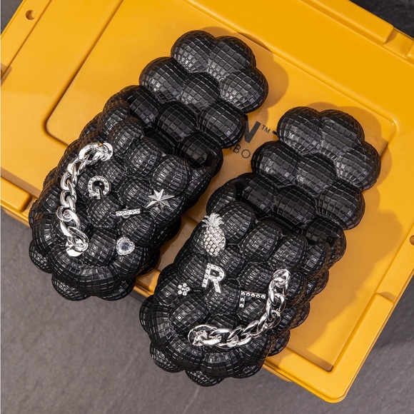 Shoes | Rhinestone Chain Decor Bubble Clogs | Poshmark